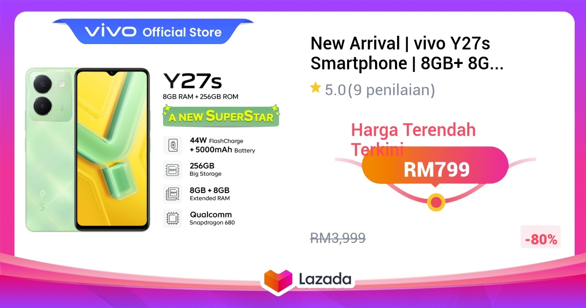 New Arrival | vivo Y27s Smartphone | 8GB+ 8GB Extended RAM + 256GB ...