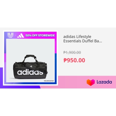 adidas Lifestyle Essentials Duffel Bag Unisex Black HT4742