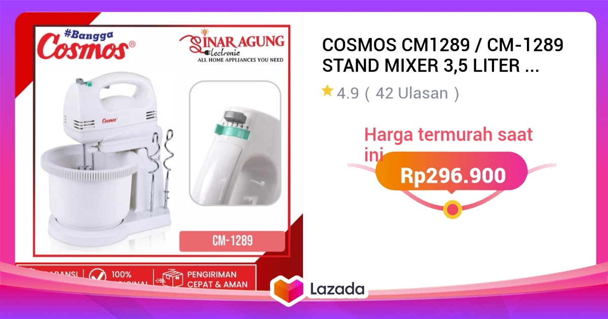 COSMOS CM1289 / CM-1289 STAND MIXER 3,5 LITER - GARANSI RESMI