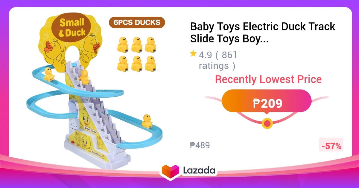 Baby Toys Electric Duck Track Slide Toys Boys Girls Ducks Climb Stairs ...