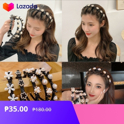 Fashion Headband With Clip Temperament Pearl Headbands Hair Accessories ...