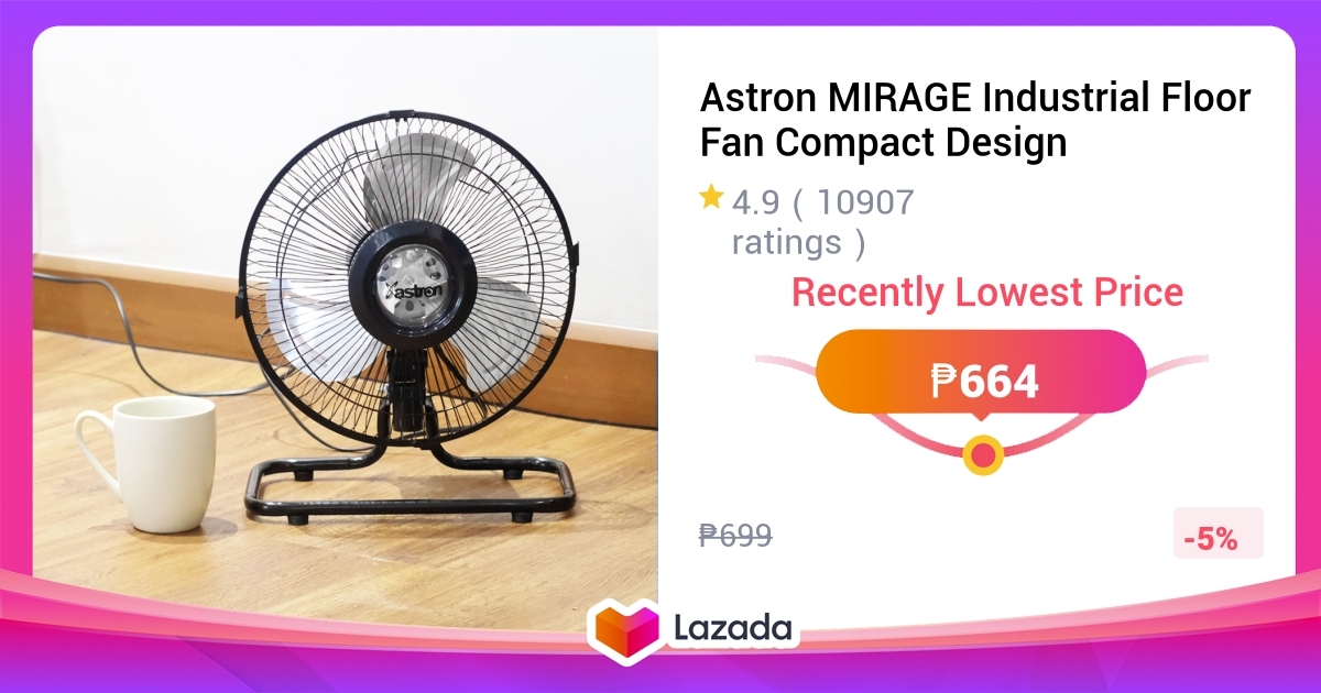 Astron MIRAGE Industrial Floor Fan Compact Design