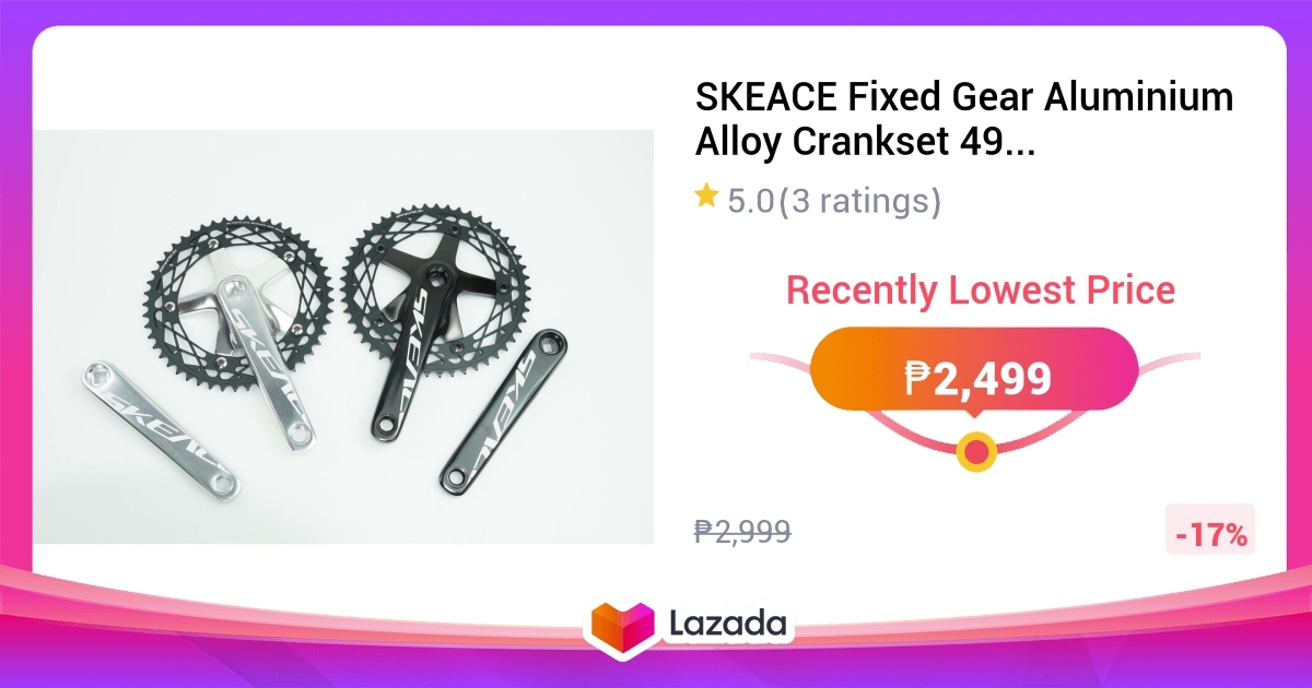 SKEACE Fixed Gear Aluminium Alloy Crankset 49T BCD144 165mm High ...