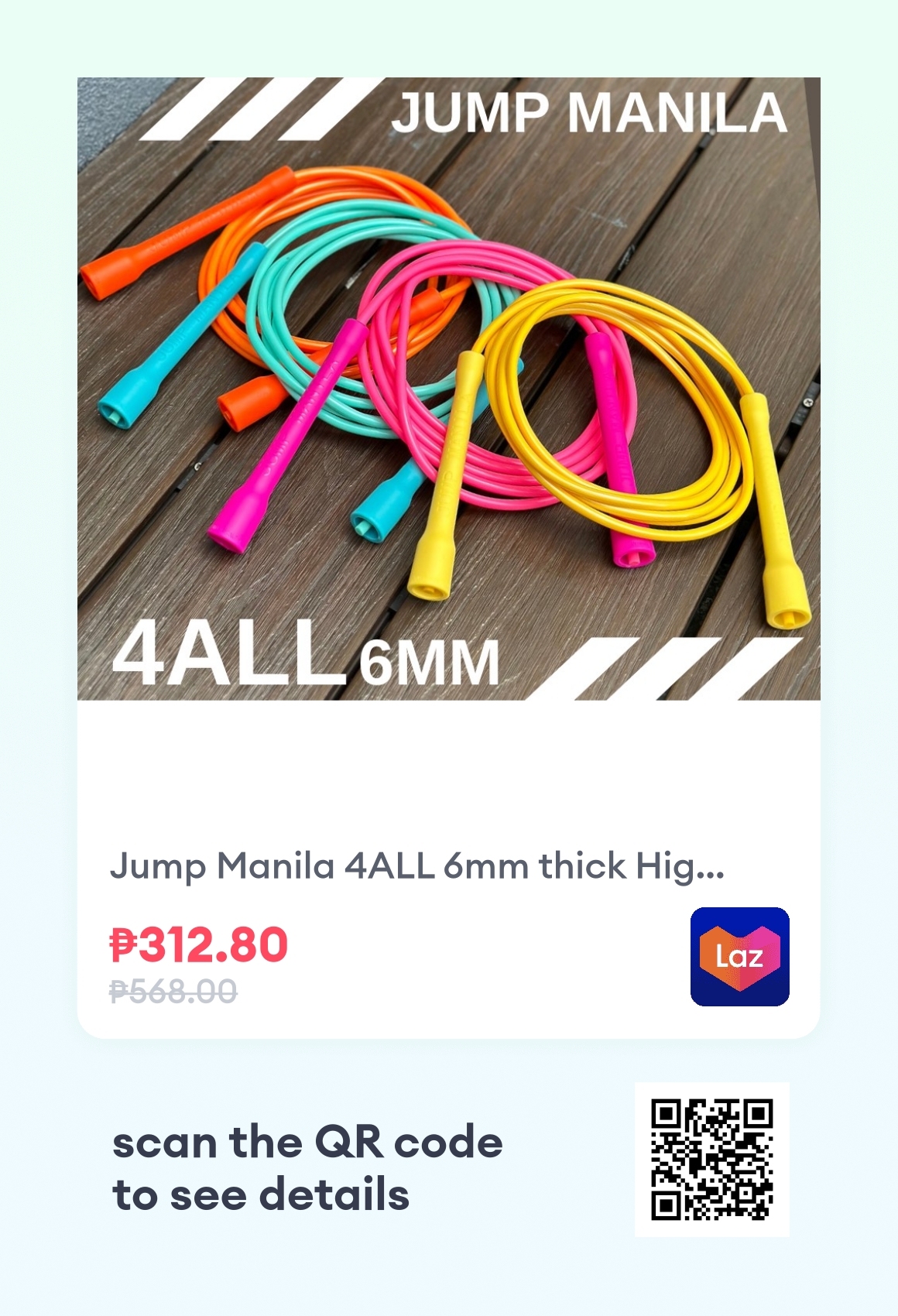 Jump Manila 4ALL 6mm thick High quality Jump rope