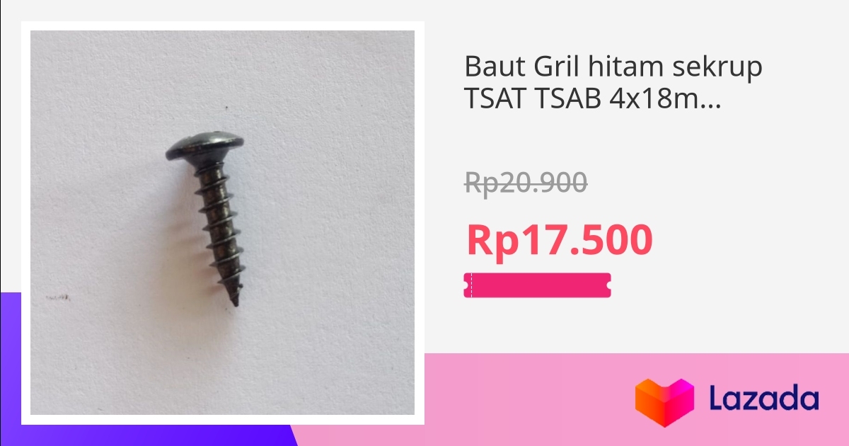 Baut Gril hitam sekrup TSAT TSAB 4x18mm buat speaker box/ram/gril ...