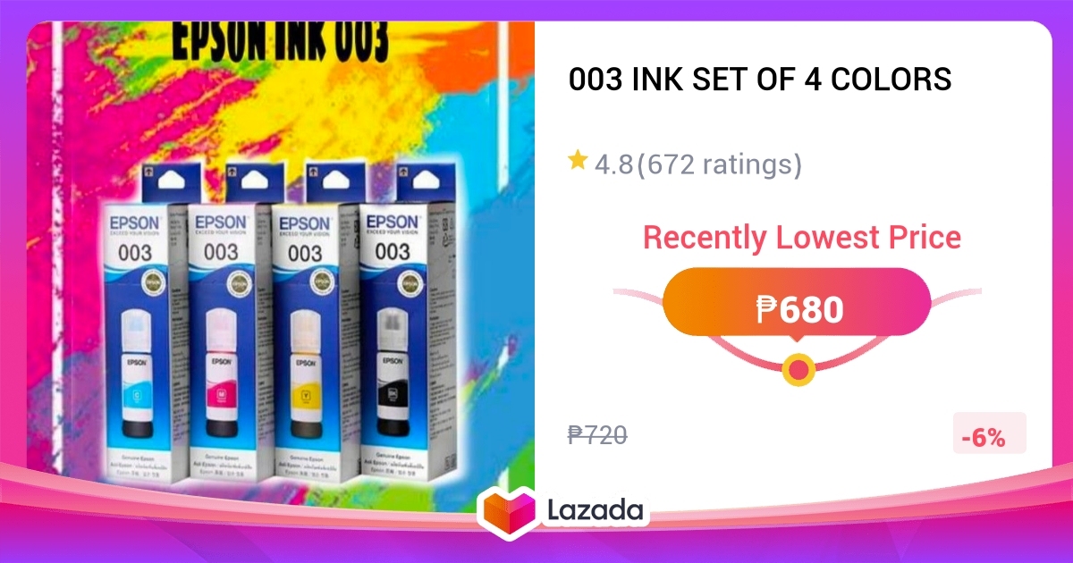 003 INK SET OF 4 COLORS