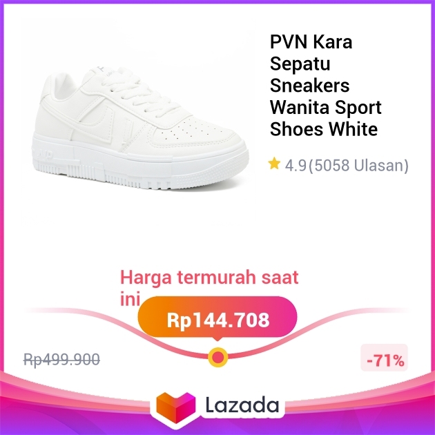 PVN Kara Sepatu Sneakers Wanita Sport Shoes White