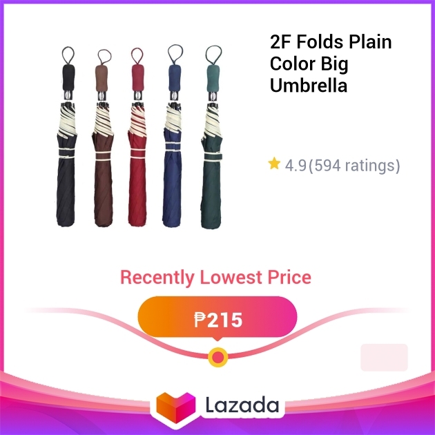 2F Folds Plain Color Big Umbrella