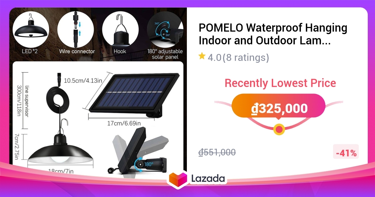 POMELO Waterproof Hanging Indoor and Outdoor Lamp Yard Lamp Tent ...