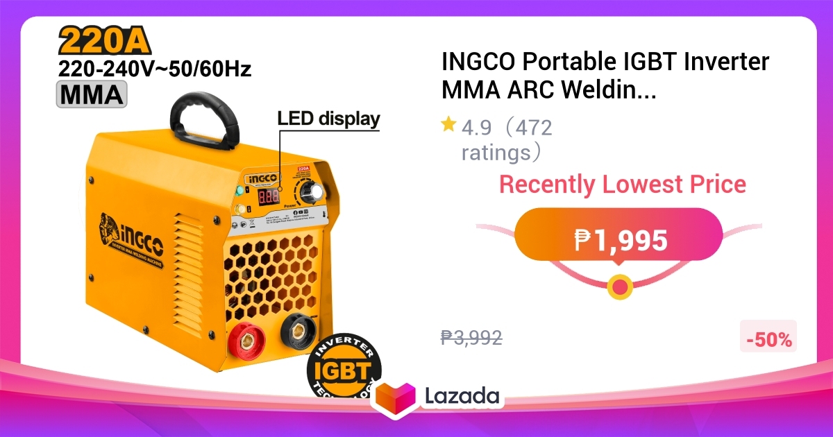 INGCO Portable IGBT Inverter MMA ARC Welding Machine 315A | 350A | 320A ...