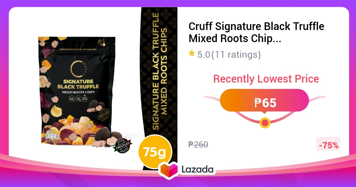 Cruff Signature Black Truffle Mixed Roots Chips 75g (LAST STOCK)