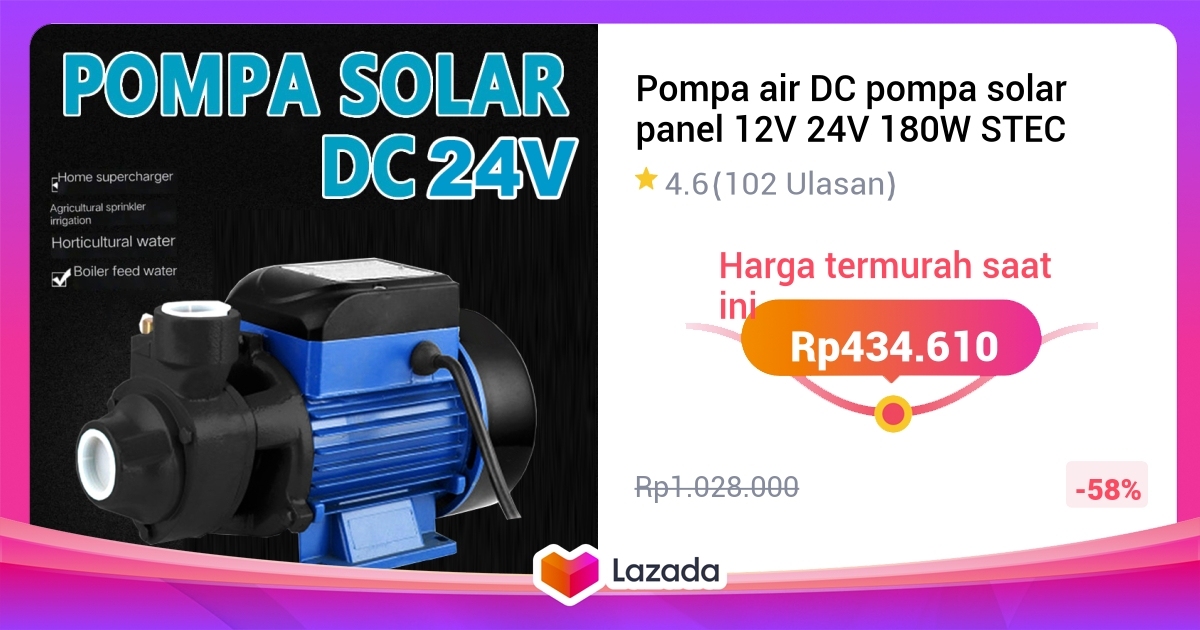 Pompa air DC pompa solar panel 12V 24V 180W STEC