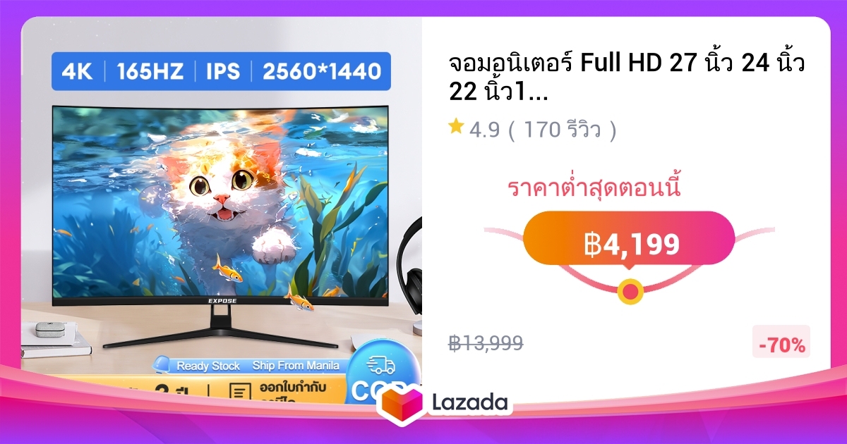 จอมอนิเตอร์ Full HD 27 นิ้ว 24 นิ้ว 22 นิ้ว19 นิ้ว (จอคอมพิวเตอร์) IPS ...