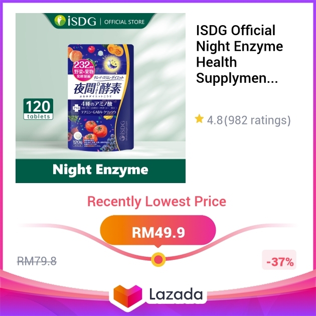 ISDG Official Night Enzyme Health Supplyment Japan No.1 Enzyme. 120 Tablets