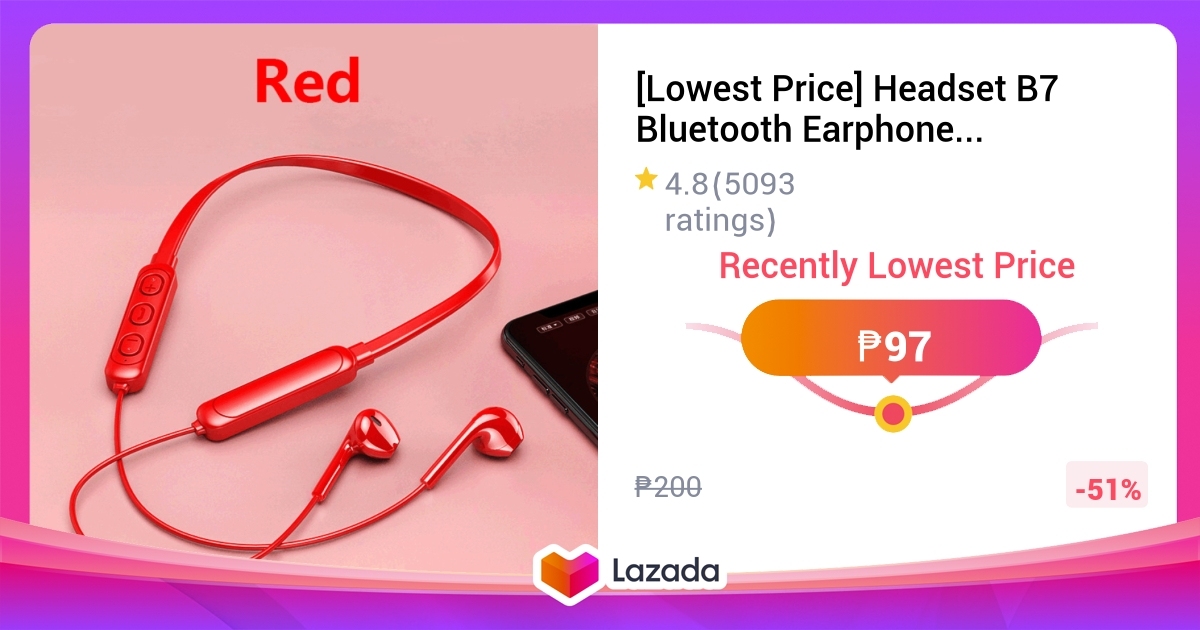 [Lowest Price] Headset B7 Bluetooth Earphones Wireless Sports Earbuds 9D surround Stereo ...