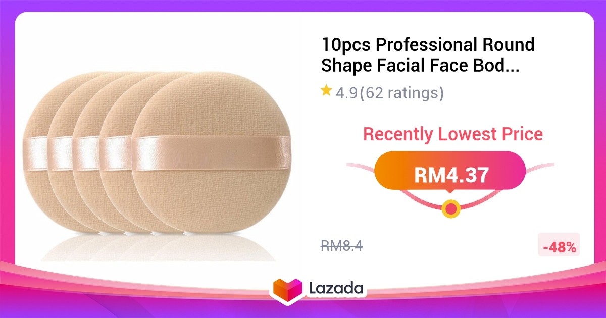 10pcs Professional Round Shape Facial Face Body Powder Foundation Puff ...