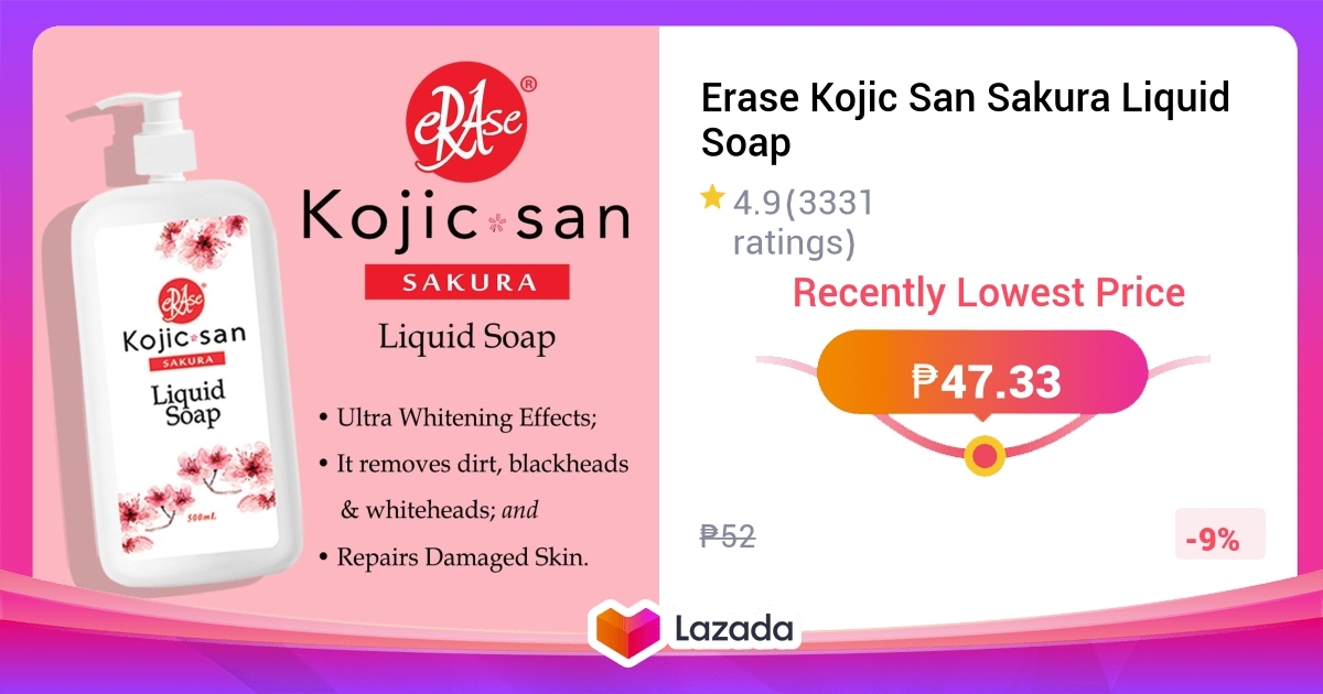 Erase Kojic San Sakura Liquid Soap