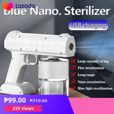 500ml Blue Light Wireless Nano Steam Atomizer Fogger Disinfection Water ...
