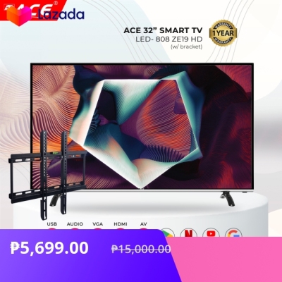 Ace 32 Smart TV Black LED-808 ZE19 Smart HD TV with FREE BRACKET