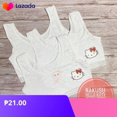 Poposy 1Piece Girl's Sando Bra w/Lace Cartoon Character Print 8-12yrs