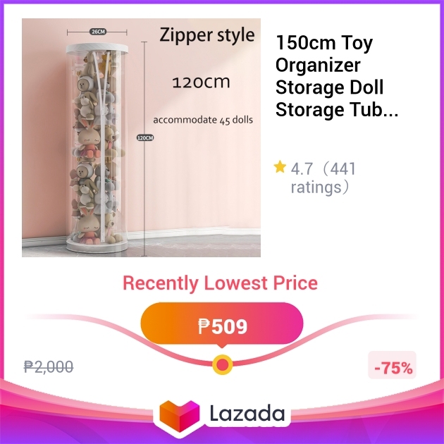 150cm Toy Organizer Storage Doll Storage Tube Clothes Organizer