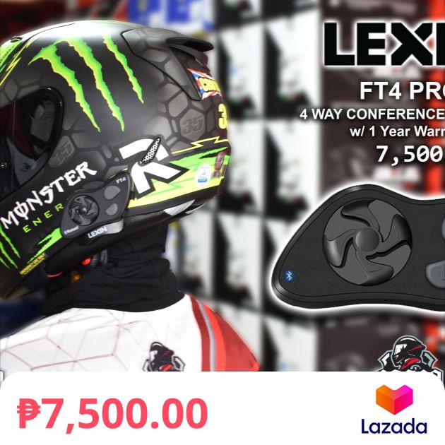 LEXIN FT4 Pro 4-Way Motorcycle Bluetooth Headset Featuring Integrated ...
