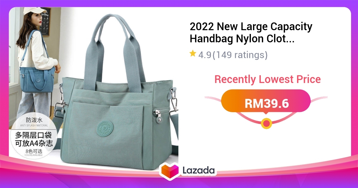 2022 New Large Capacity Handbag Nylon Cloth Waterproof Bag Messenger ...