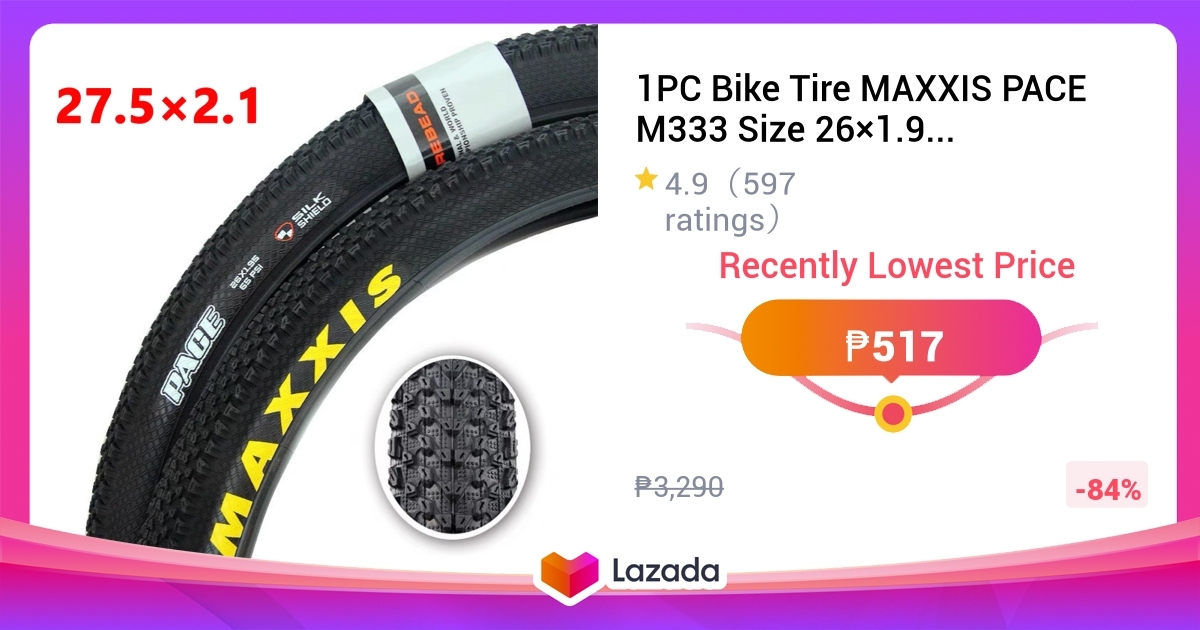 1PC Bike Tire MAXXIS PACE M333 Size 26×1.95 26×2.1 27.5×2.1 29×2.1 Yellow Logo Mountain Bike ...