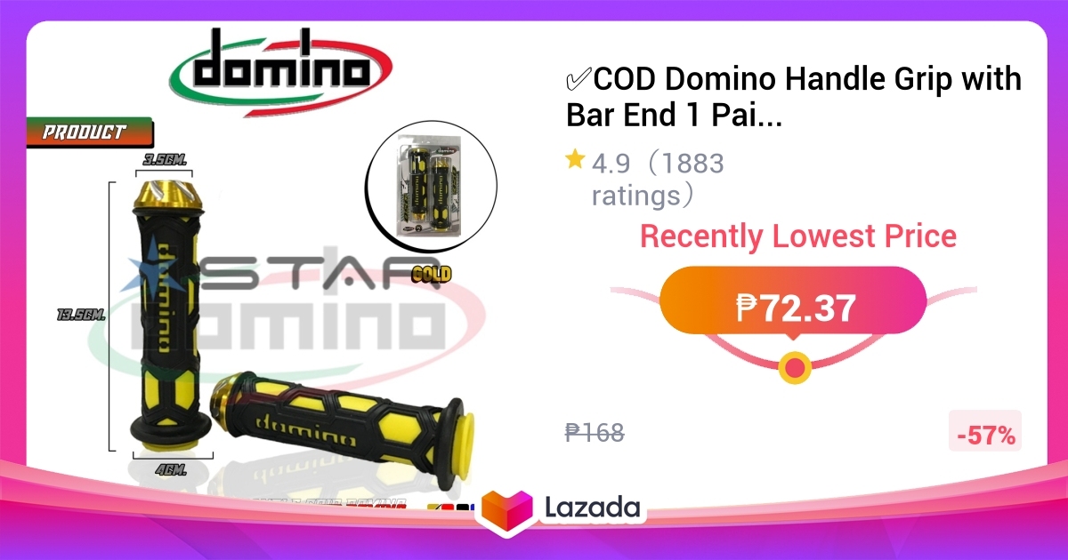 COD Domino Handle Grip with Bar End 1 Pair Universal with stickers