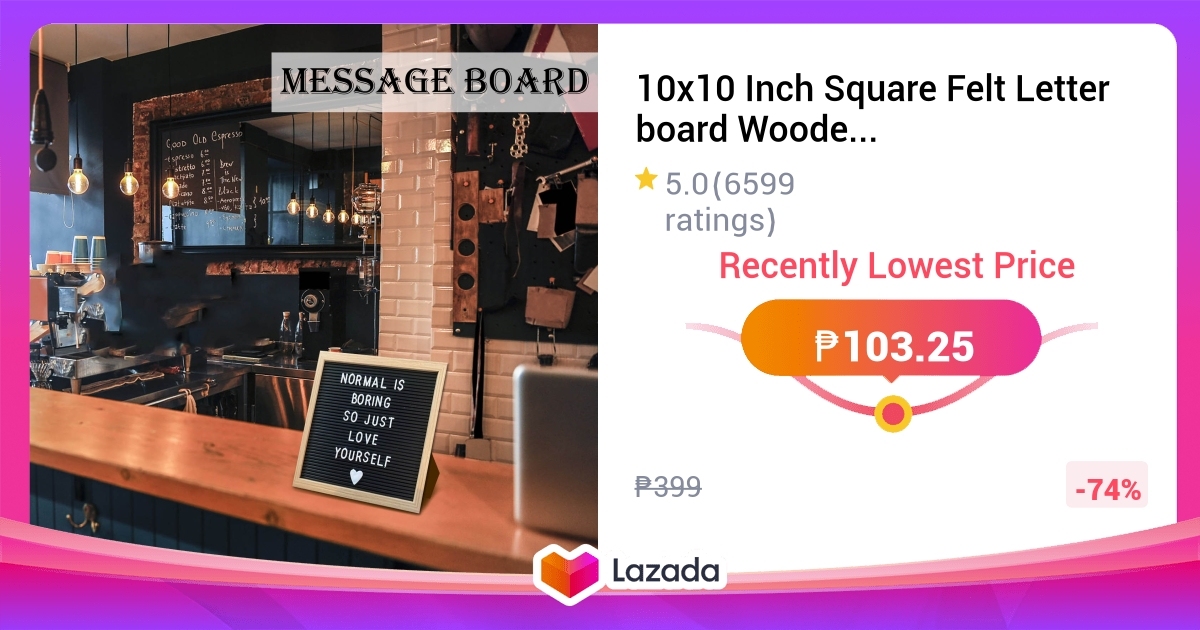 10x10 Inch Square Felt Letter board Wooden Message Board 230 Plastic ...