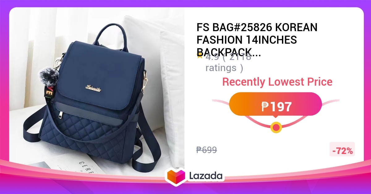 FS BAG#25826 KOREAN FASHION 14INCHES BACKPACKS FOR WOMEN