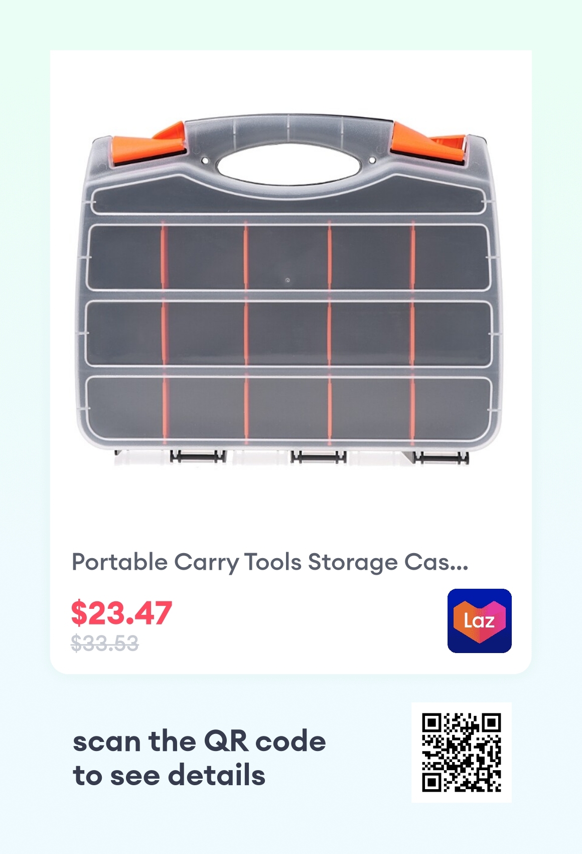 Portable Carry Tools Storage Case Spanner Screw Parts Hardware ...