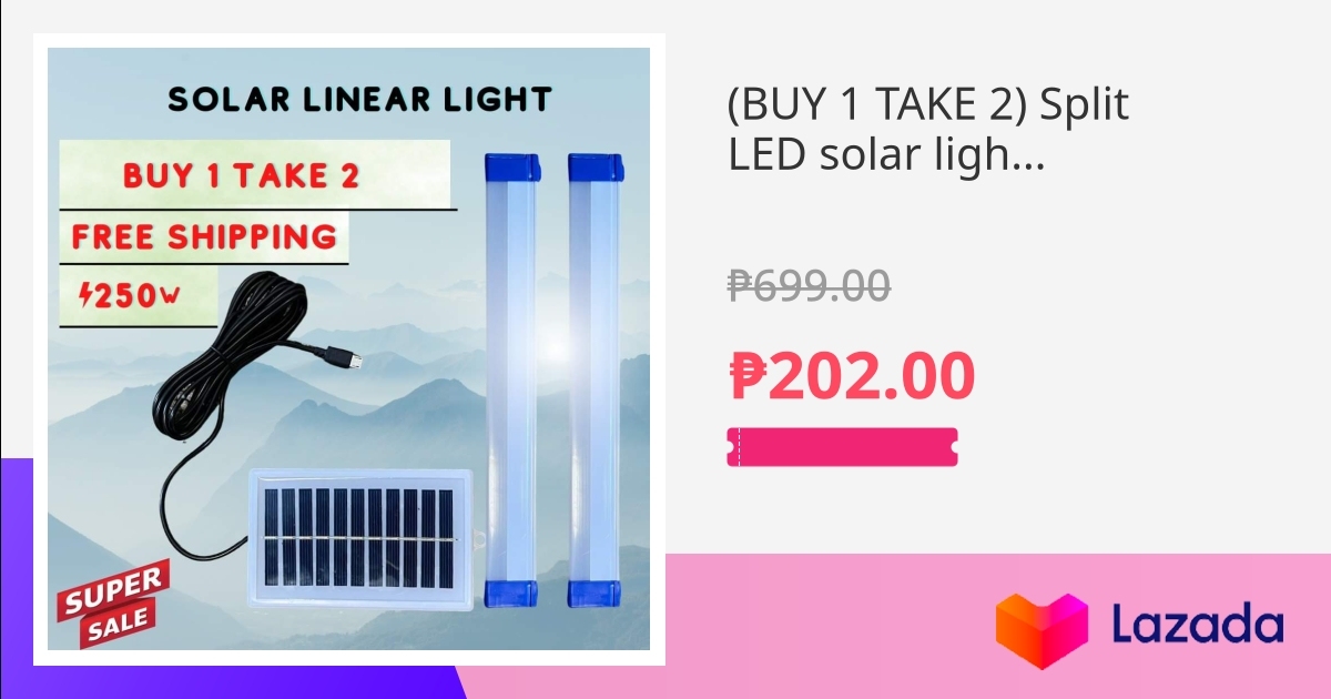 (BUY 1 TAKE 2) Split LED solar light USB rechargeable for indoor ...