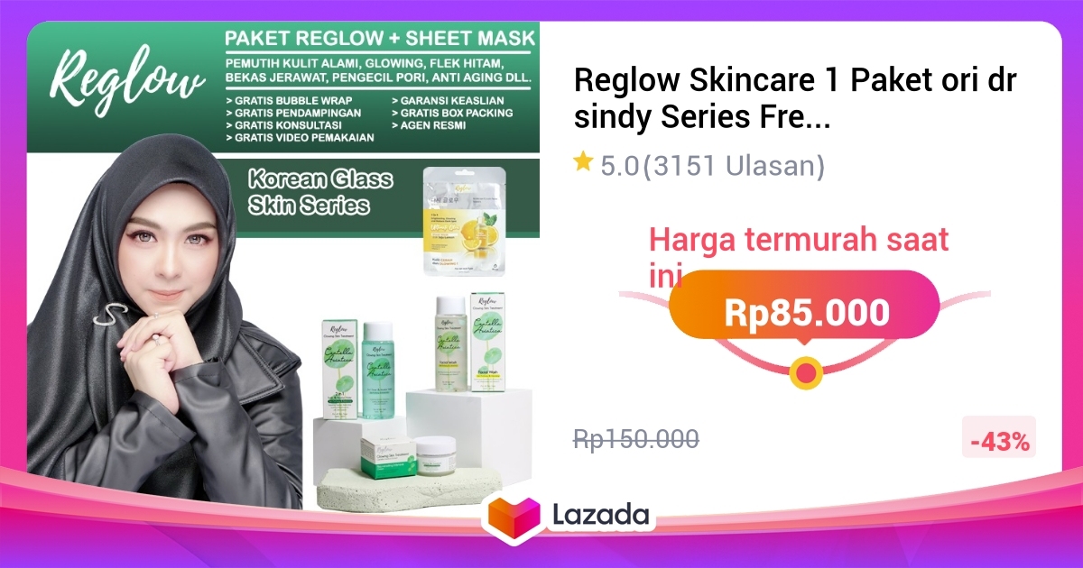 Reglow Skincare 1 Paket ori dr sindy Series Free Pouch Glowing Skin ...