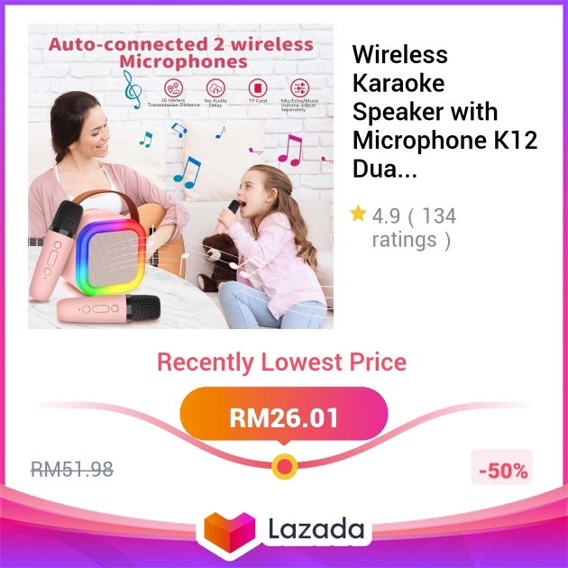 Wireless Karaoke Speaker with Microphone K12 Dual Mic Bluetooth for KTV K12 Mini Home Karaoke ...