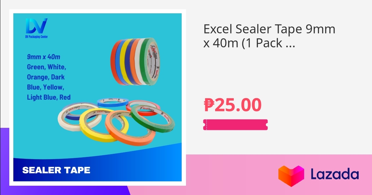 Excel Sealer Tape 9mm x 40m (1 Pack x 5pcs)