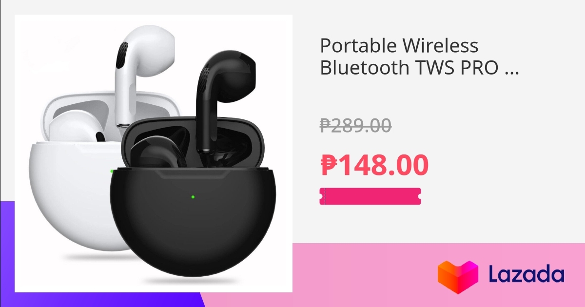 Portable Wireless Bluetooth TWS PRO 6 Earphone With Mic.