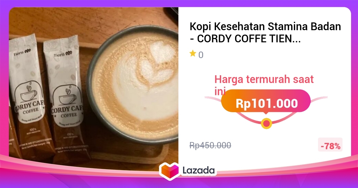 Kopi Kesehatan Stamina Badan - CORDY COFFE TIENS HERBAL Aman ( 1 box )