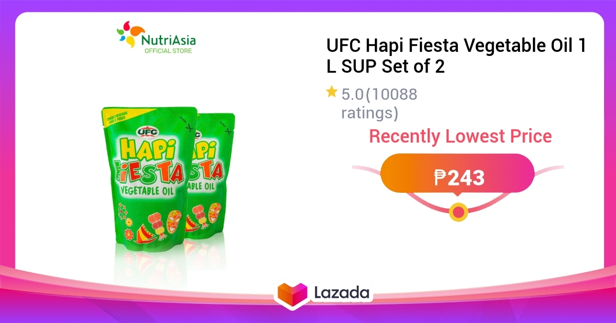UFC Hapi Fiesta Vegetable Oil 1 L SUP Set of 2