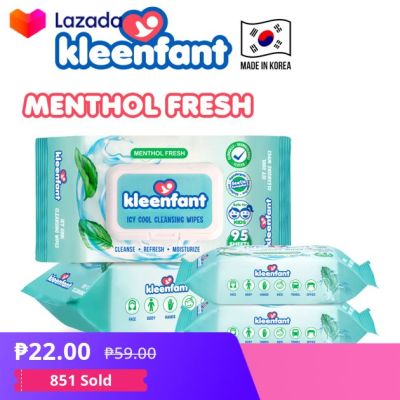 Kleenfant Menthol Fresh Icy Cool Cleansing Wipes Collection Power ...