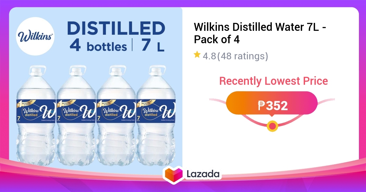 Wilkins Distilled Water 7L - Pack of 4