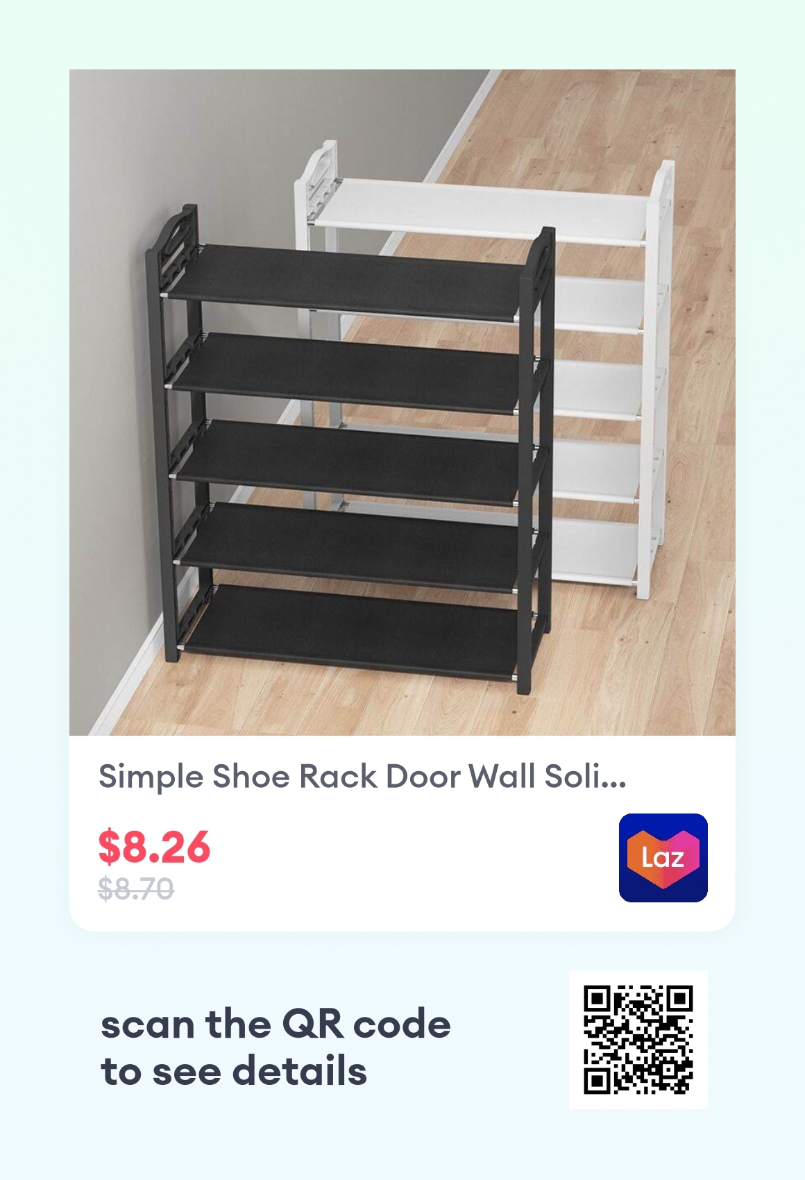 Simple Shoe Rack Door Wall Solid Household Dustproof Multi-Layer Shoe ...