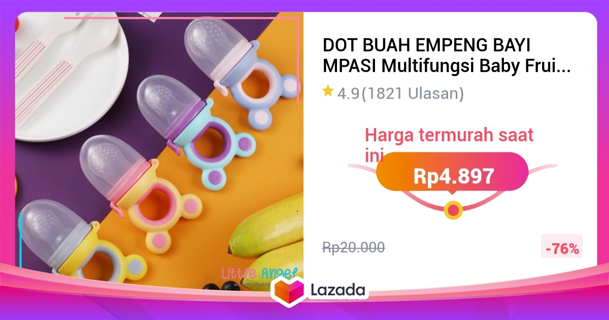 DOT BUAH EMPENG BAYI MPASI Multifungsi Baby Fruit Feeder Original BPA ...