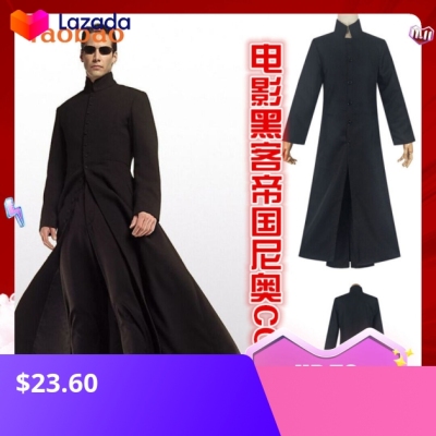 Movie Matrix Neo Cos Costume Halloween Cosplay Costume Neo Trench Coat ...