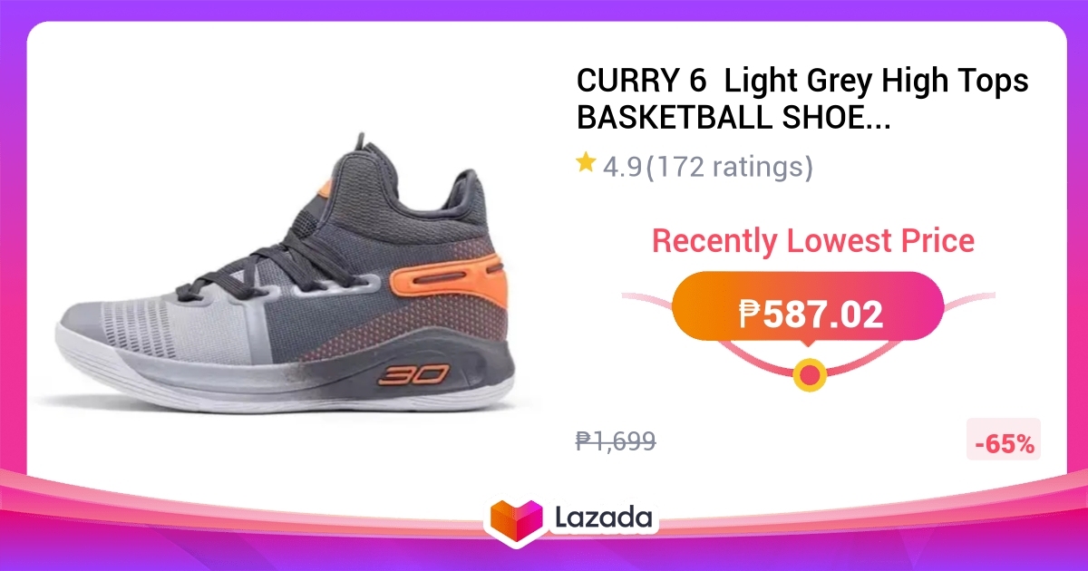 CURRY 6 Light Grey High Tops BASKETBALL SHOES FOR MEN #2111