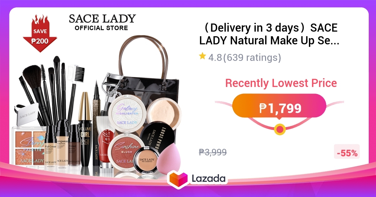 （Delivery in 3 days）SACE LADY Natural Make Up Set Complete Make Up Kit ...