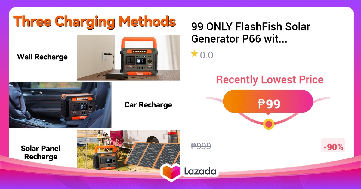 99 ONLY FlashFish Solar Generator P66 with TSP100W Solar Panel 320W ...