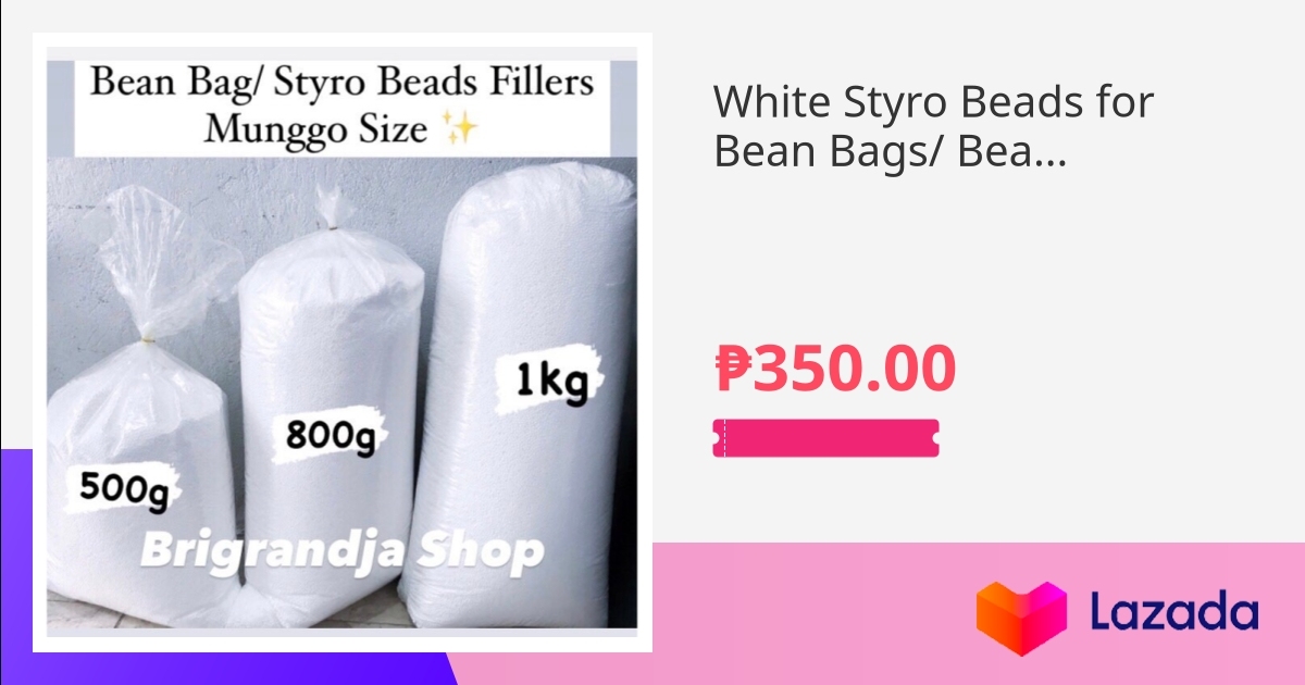 White Styro Beads for Bean Bags/ Bean Bag Fillers Munggo Size 500g ...