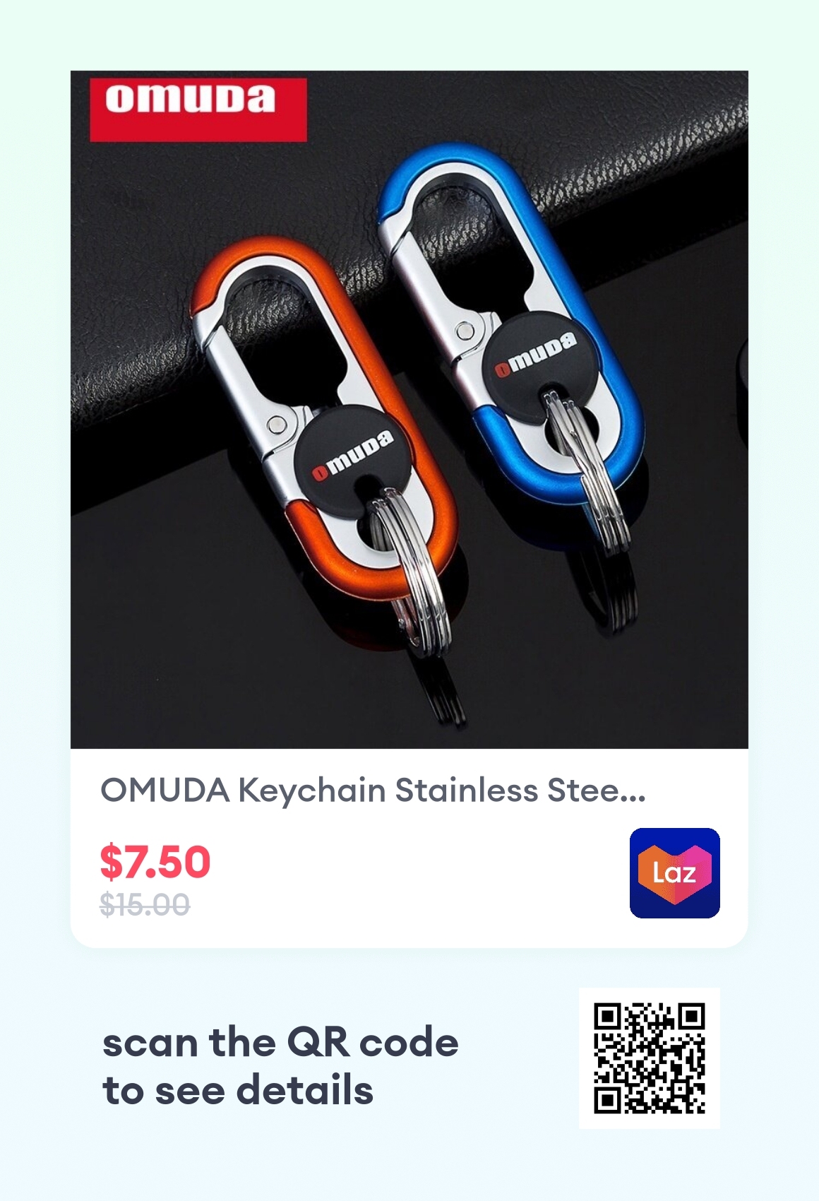 OMUDA Keychain Stainless Steel Buckle Outdoor Carabiner Climbing Tools ...