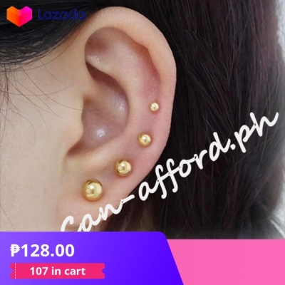 10k U.S Gold minimalist earing balls fashion jewelry